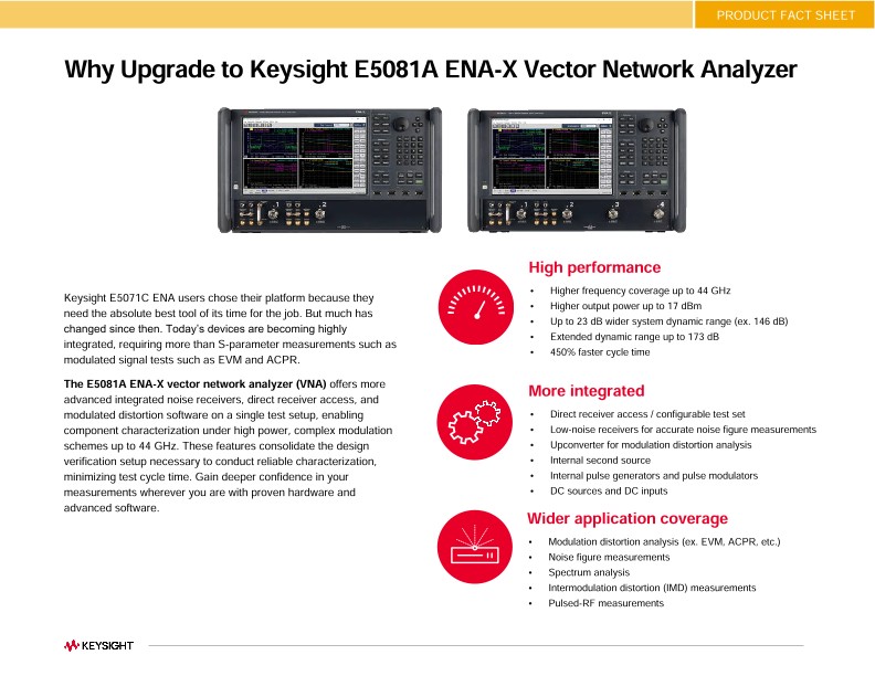 Why Upgrade To Keysight E5081a Ena X Vector Network Analyzer Pdf Asset Page Keysight